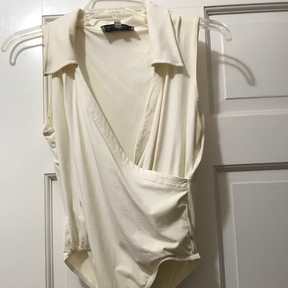 Tops | Cream Stretch Bodysuit | Poshmark
